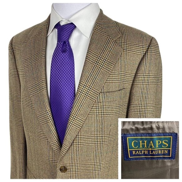 Chaps | Suits & Blazers | Chaps Ralph Lauren Sport Coat Glen Plaid Weave Vintage Blazer Two ...